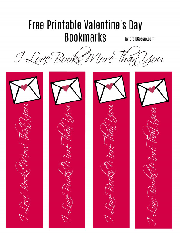 Free Printable Bookmark – I love Crafts More Than You – Indie Crafts