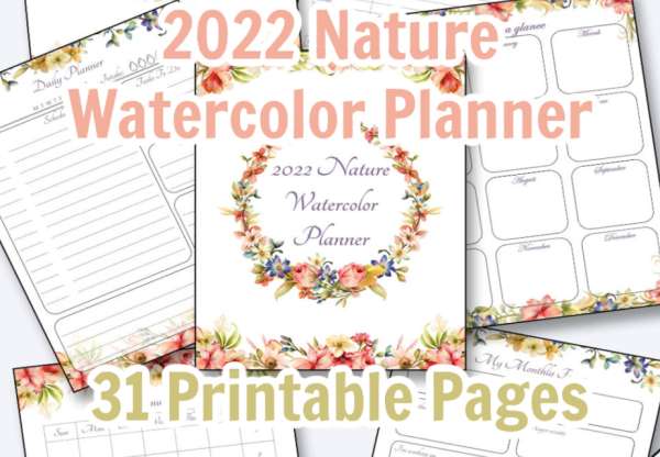 Printable 2022 Watercolor Planner – Indie Crafts